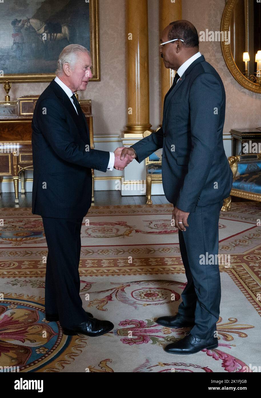King Charles III with Prime Minister of Antigua and Barbuba Gaston ...