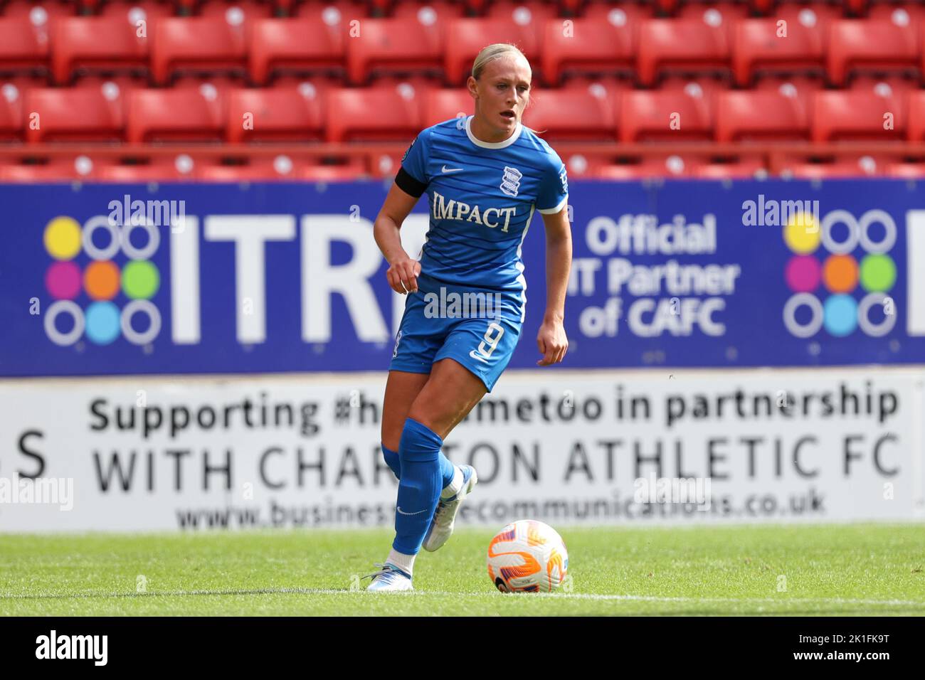 Charlton, UK. 18th Sep, 2022. Libby Smith #9 of Birmingham City ...
