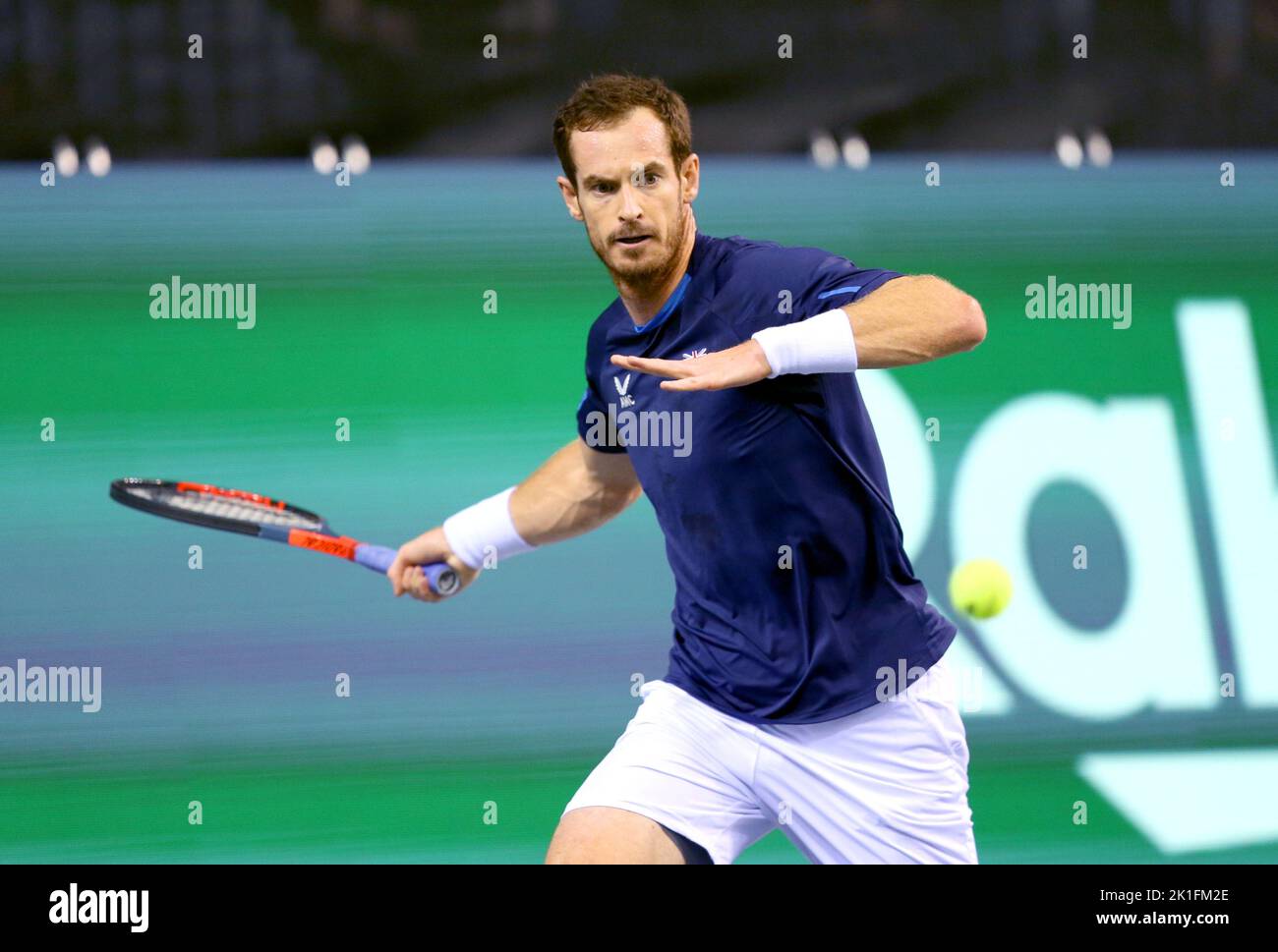 Great Britain's Andy Murray in action against Kazakhstan's Dmitry Popko ...