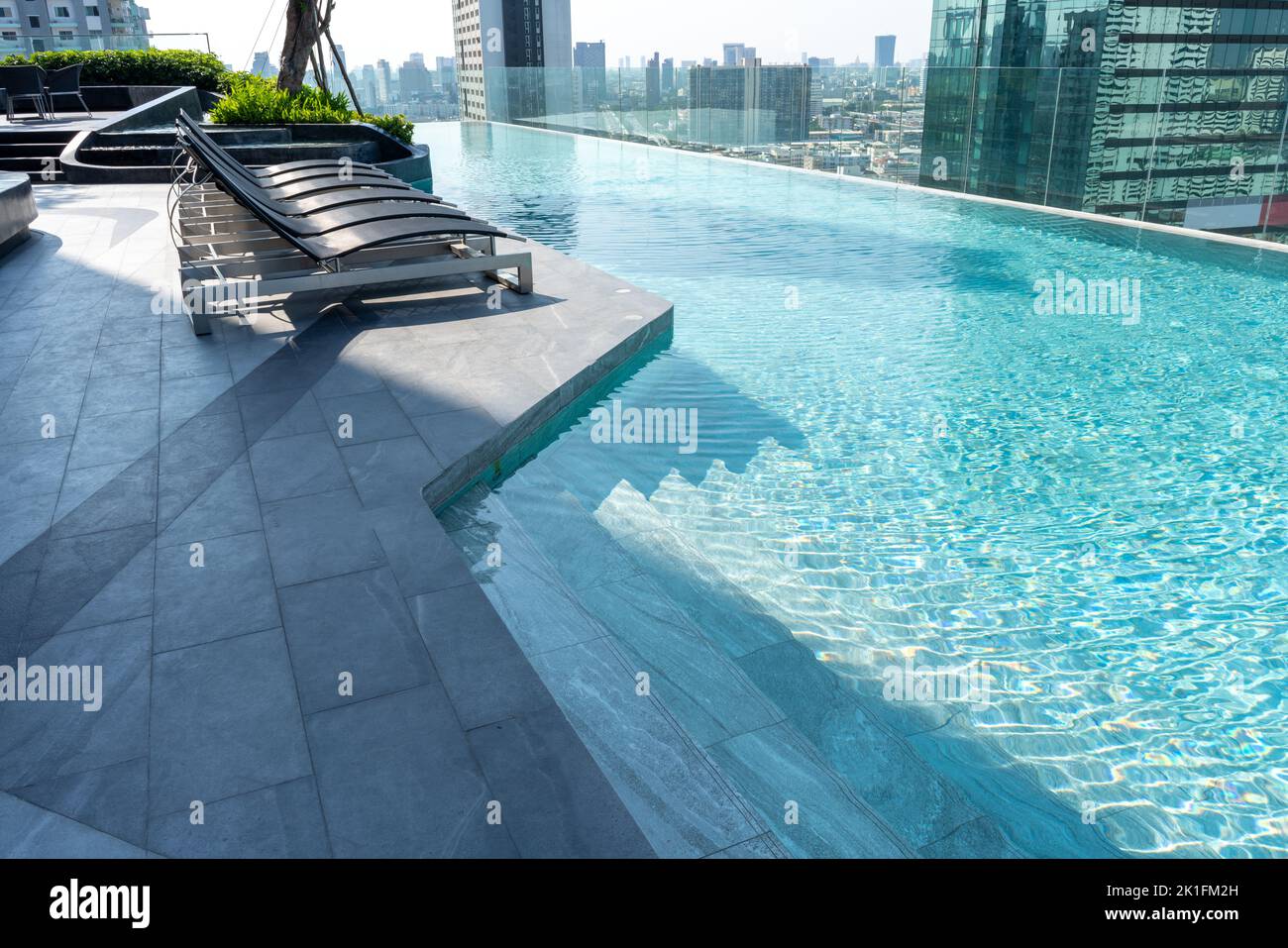 Swimming Pool on roof top of Condominium or Swimming of Hotel Coastline ...