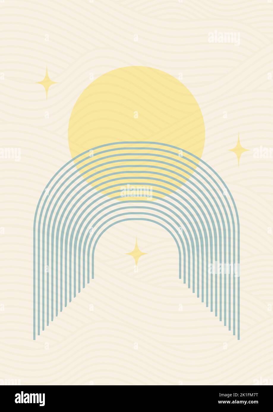 Abstract poster with arch in boho style illustration Stock Vector Image ...