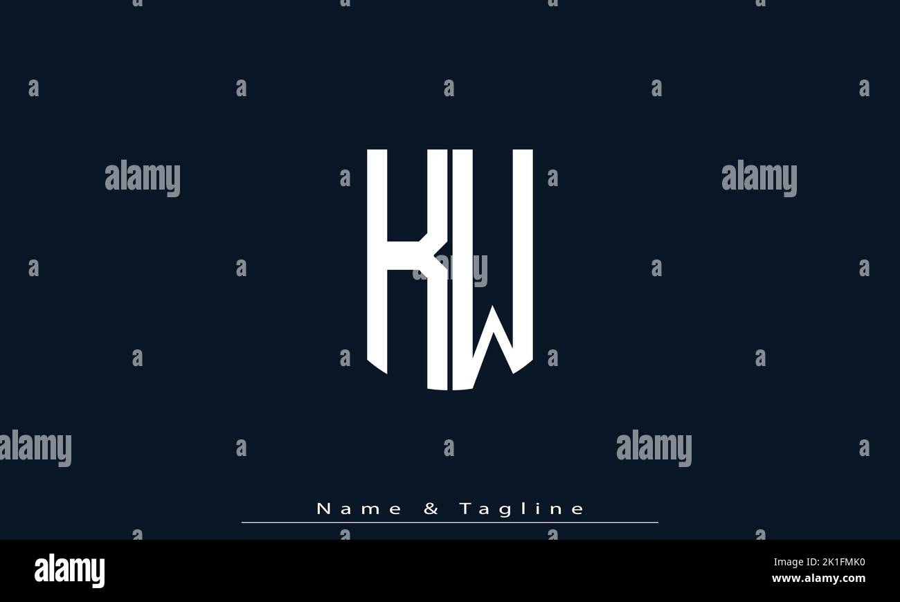 Kw minimal logo design hi-res stock photography and images - Alamy