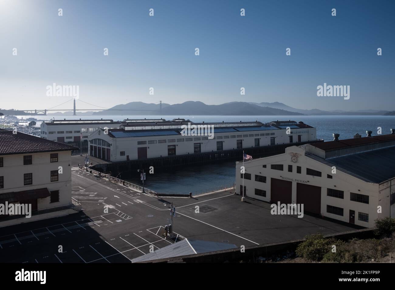 Seascape of the city of San Francisco, California, from Fort Mason, a ...