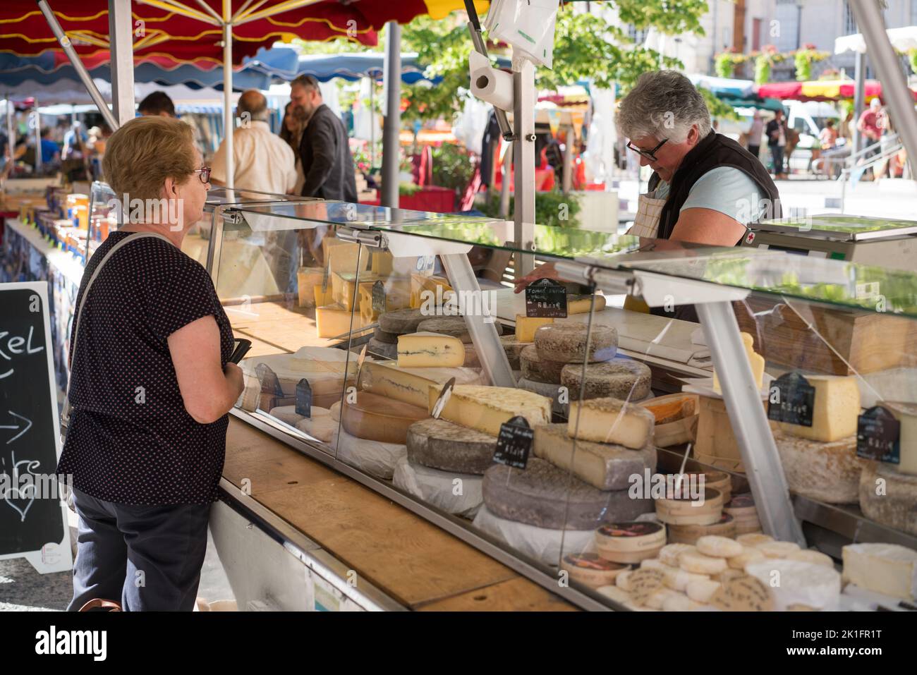 traditional street market, Apt, Provence, France, Europe Stock Photo ...