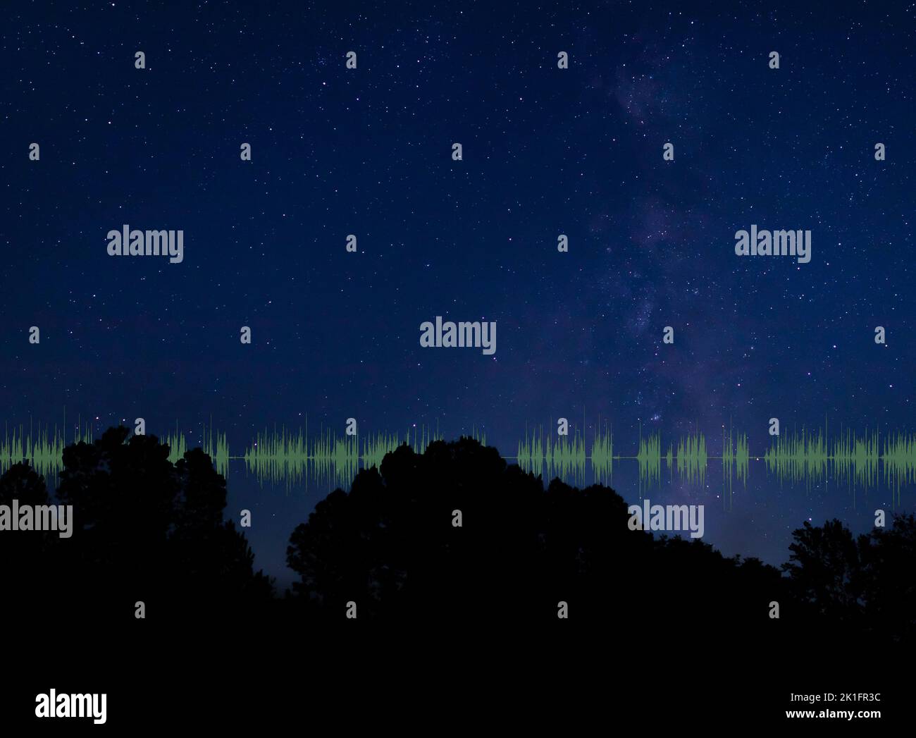 Signal from another life form with stars and Milky Way behind Stock ...