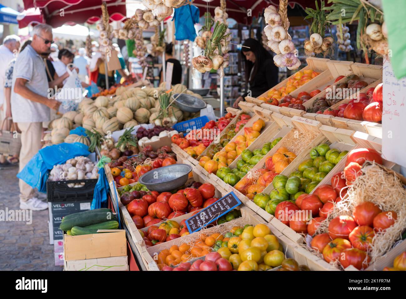 traditional street market, Apt, Provence, France, Europe Stock Photo ...