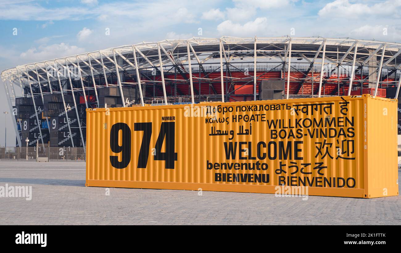 Doha,Qatar- July 07,2022 :974 container Stadium in Qatar Stock Photo ...