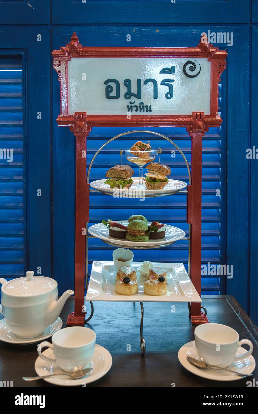 Luxury high tea with snacks and tea in a luxury hotel, high tea ...