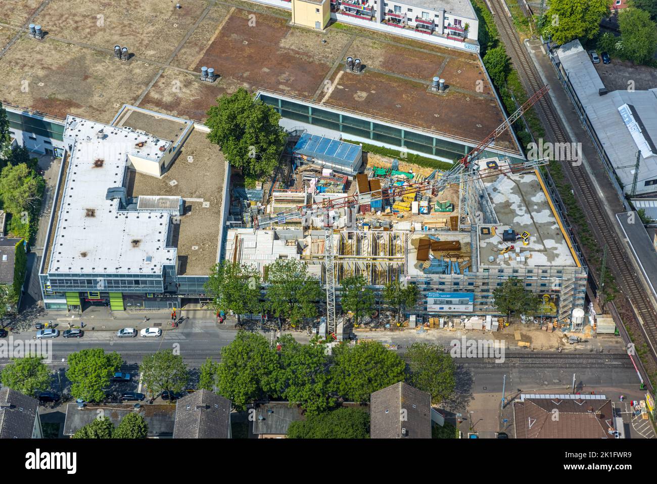 Construction site and new building at alleestrasse at bochum west ...