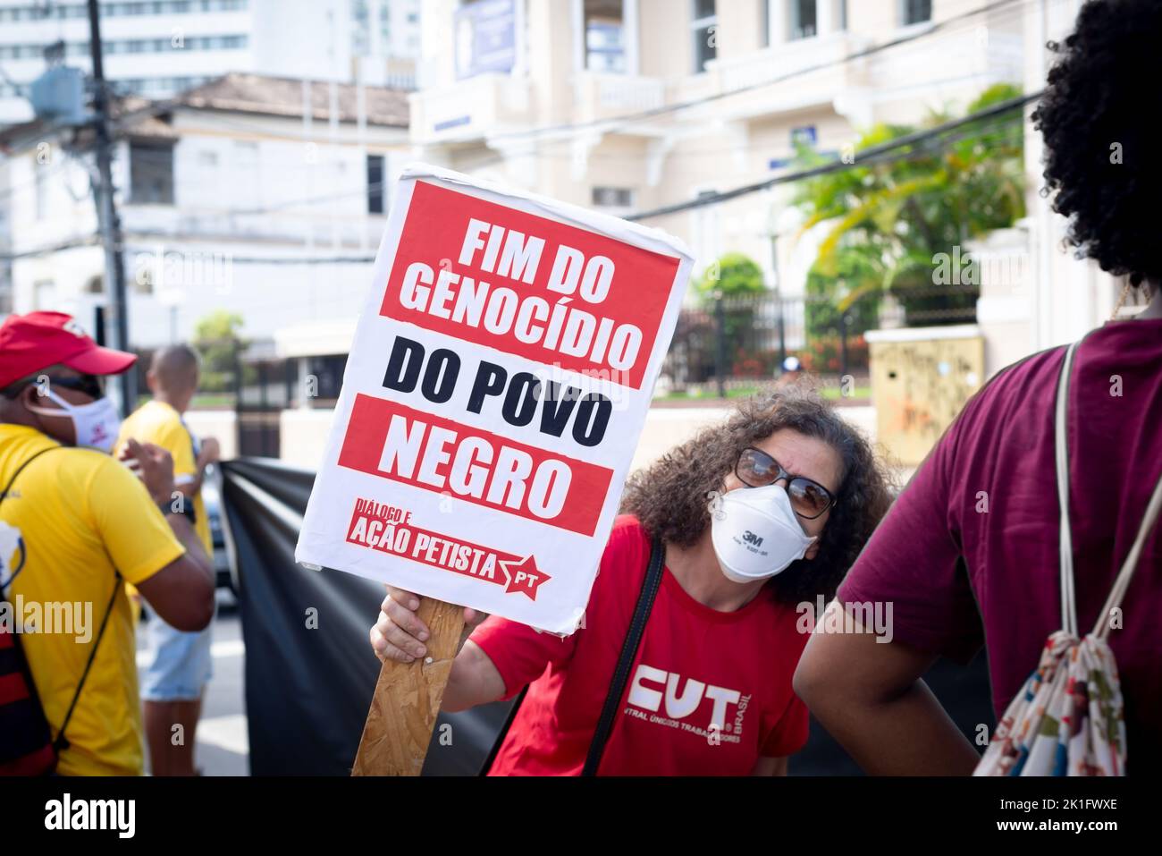 Brazilians protest carrying posters against the government of President ...
