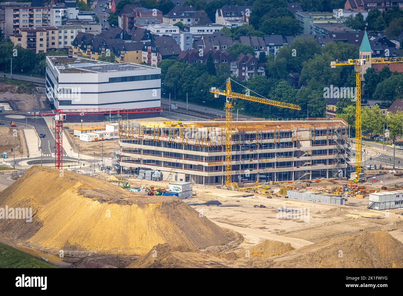 Aerial view, construction site Mark 51/7, Laer, Bochum, Ruhr area ...