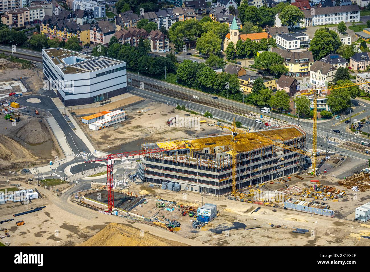 Aerial view, construction site Mark 51/7, Laer, Bochum, Ruhr area ...