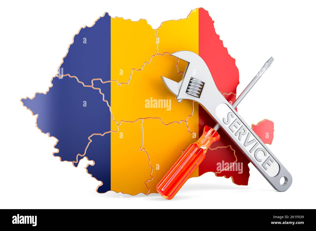 3d map illustration romania flag hi-res stock photography and images ...