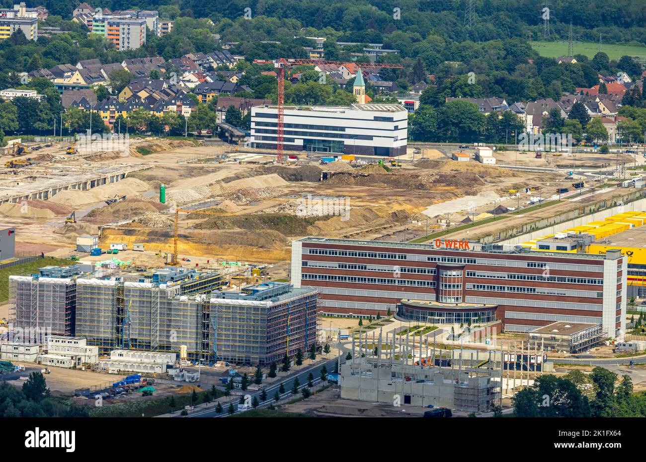 Aerial view, construction site Mark 51/7, O-Werk, Laer, Bochum, Ruhr ...