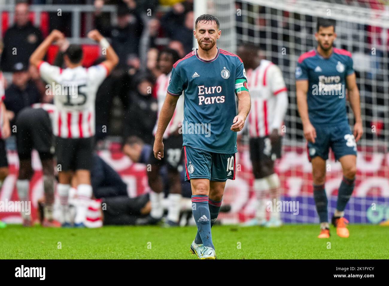 Eindhoven - Orkun Kokcu of Feyenoord reacts to the 4-3 during the match ...