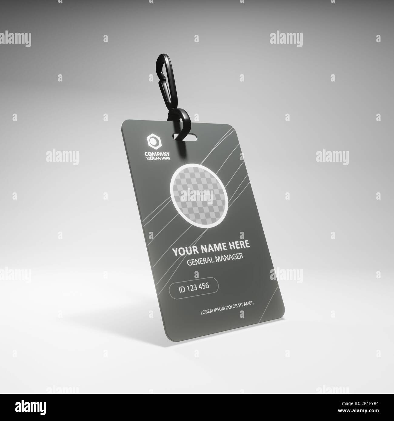 company Id card 3d illustration image, plastic id card image Stock ...