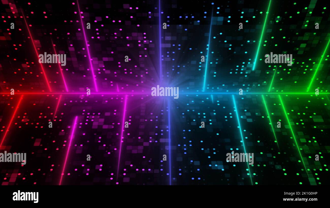 Futuristic technology background - multicolour stripes and different ...