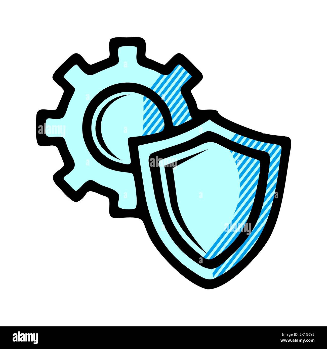 Cyber Security Technology Line Icon Linear Style Sign For Mobile Concept And Web Design Shield