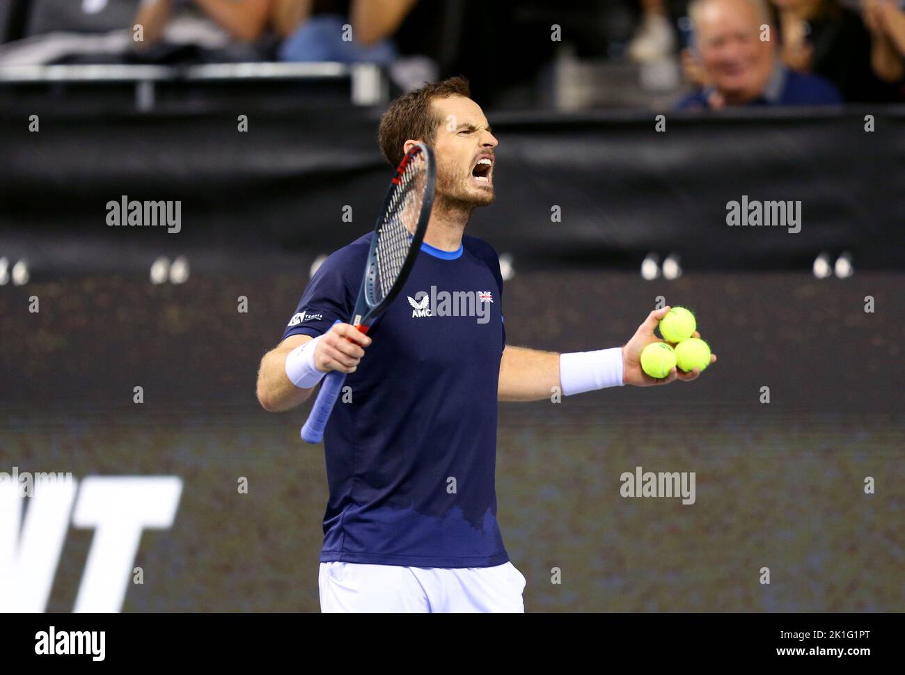 Great Britain's Andy Murray reacts after beating Kazakhstan's Dmitry ... Great Britain's Andy Murray reacts after beating Kazakhstan's Dmitry ...