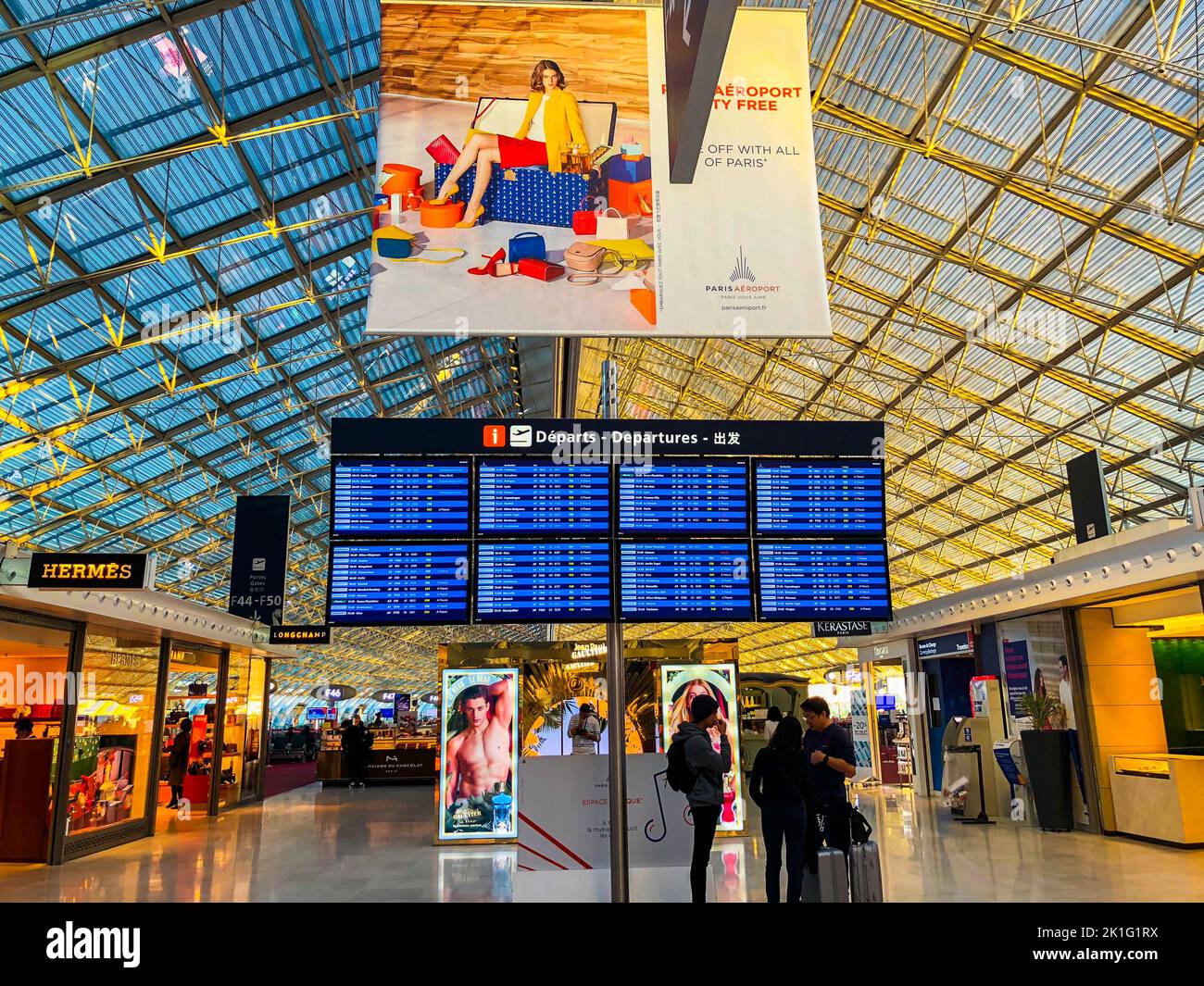 Paris, France, Roissy-Charles de gaulle Airport Terminal inside ...