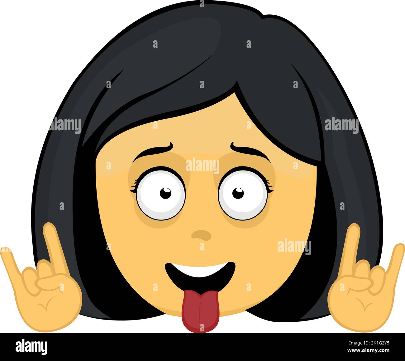Girls With Tongue Out Emoji Green Screen Funny Face Expression And
