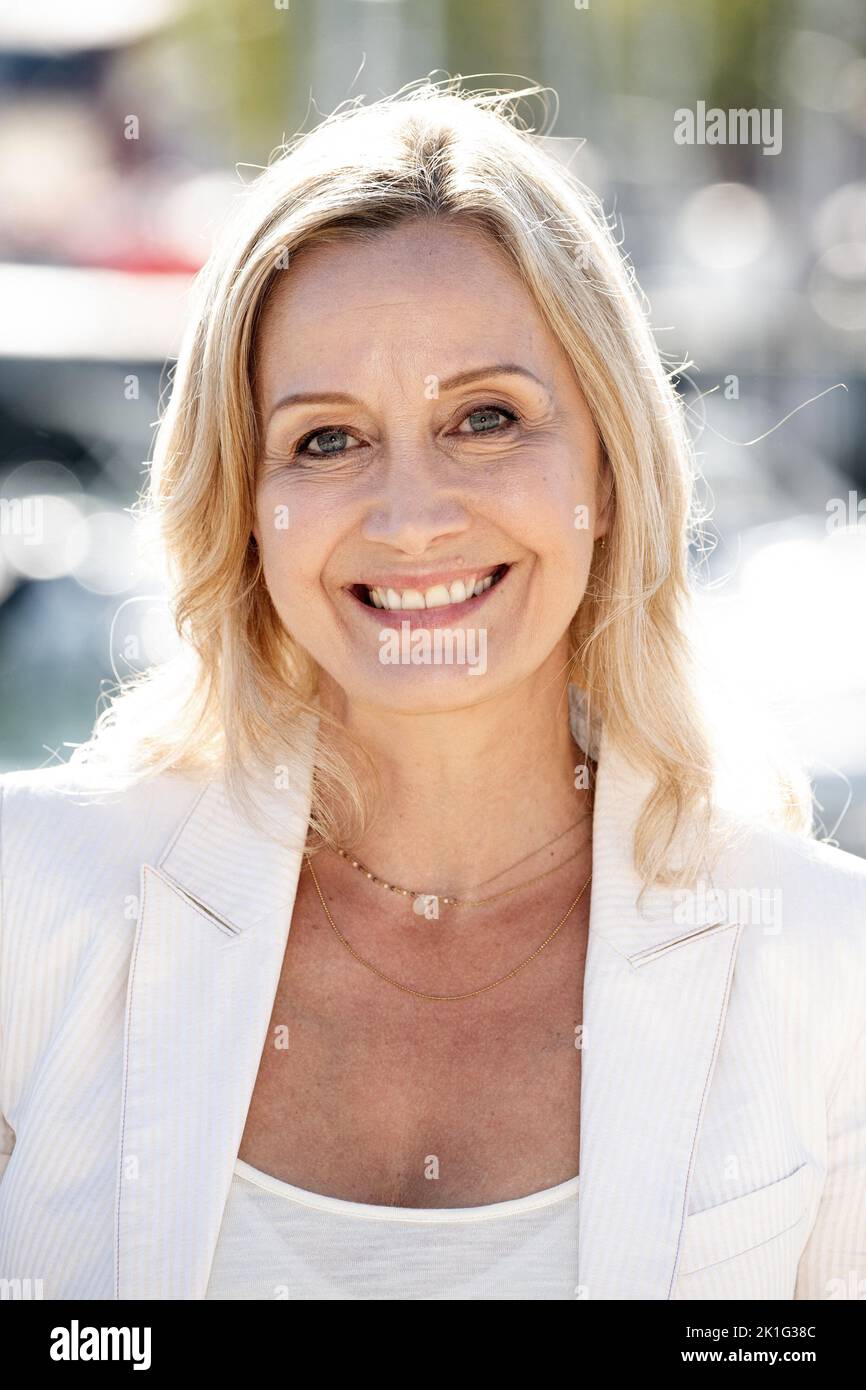 Catherine Marchal attends the Ici tout commence photocall during the La Rochelle Fiction ...