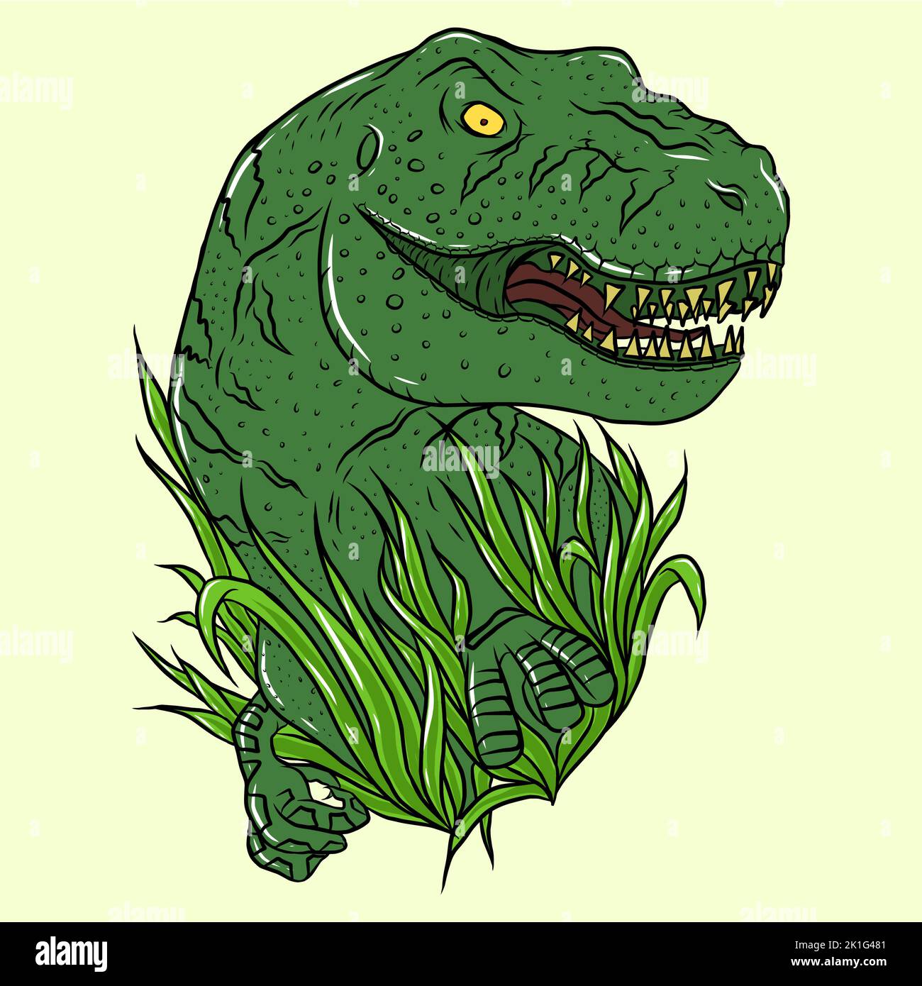 T-Rex Tyrannosaurus Rex Dinosaur color isolated vector illustration ...