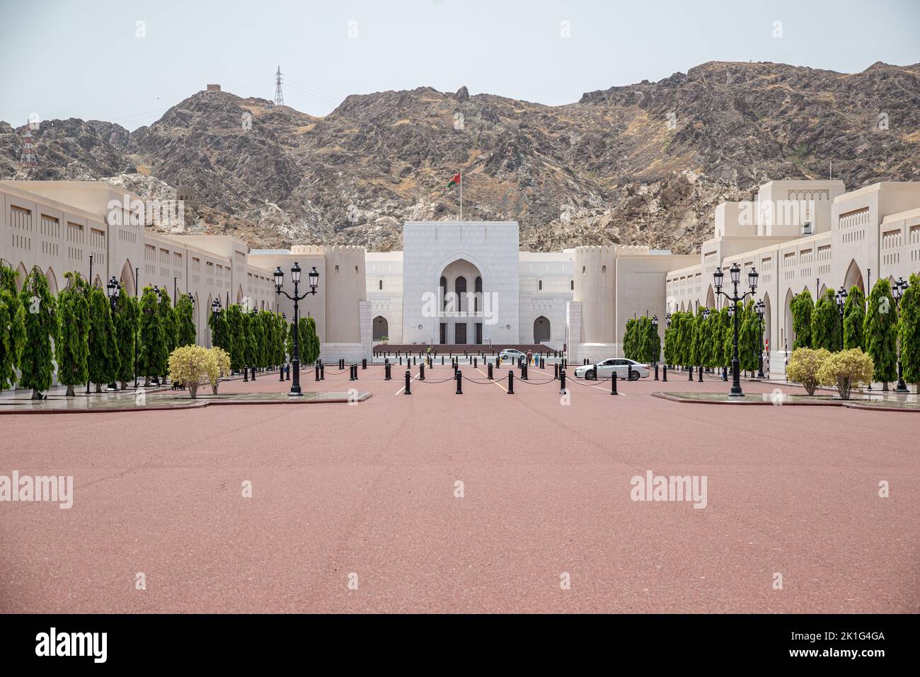 Government buildings in front of Al Alm Royal Palace, Old Muscat, Oman ...