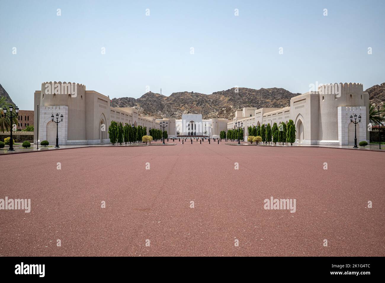 Government buildings in front of Al Alm Royal Palace, Old Muscat, Oman ...
