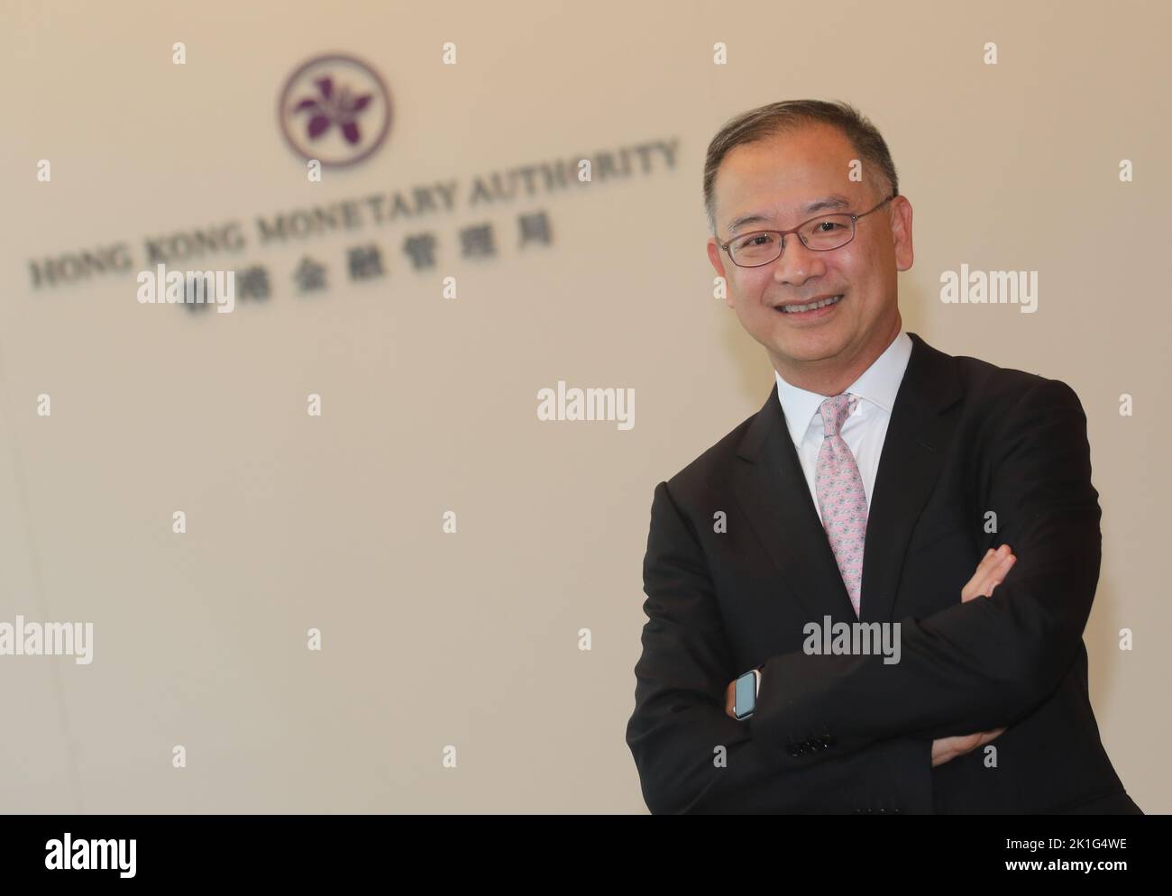 Hong Kong Monetary Authority (HKMA) CEO Eddie Yue Wai-man photographed ...