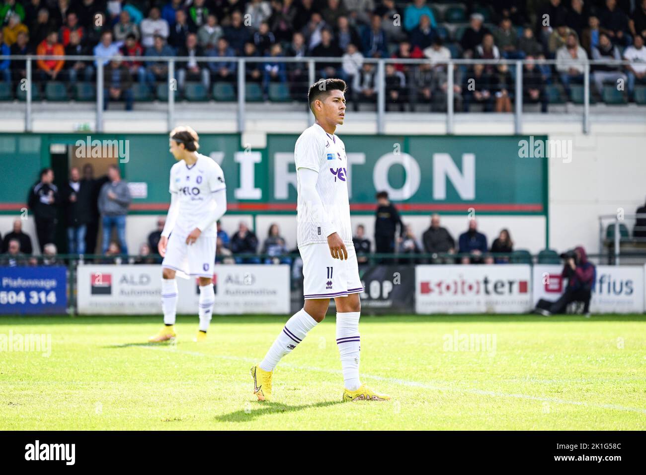 Beerschot's Ramiro Vaca shows defeat during a soccer game between RE ...