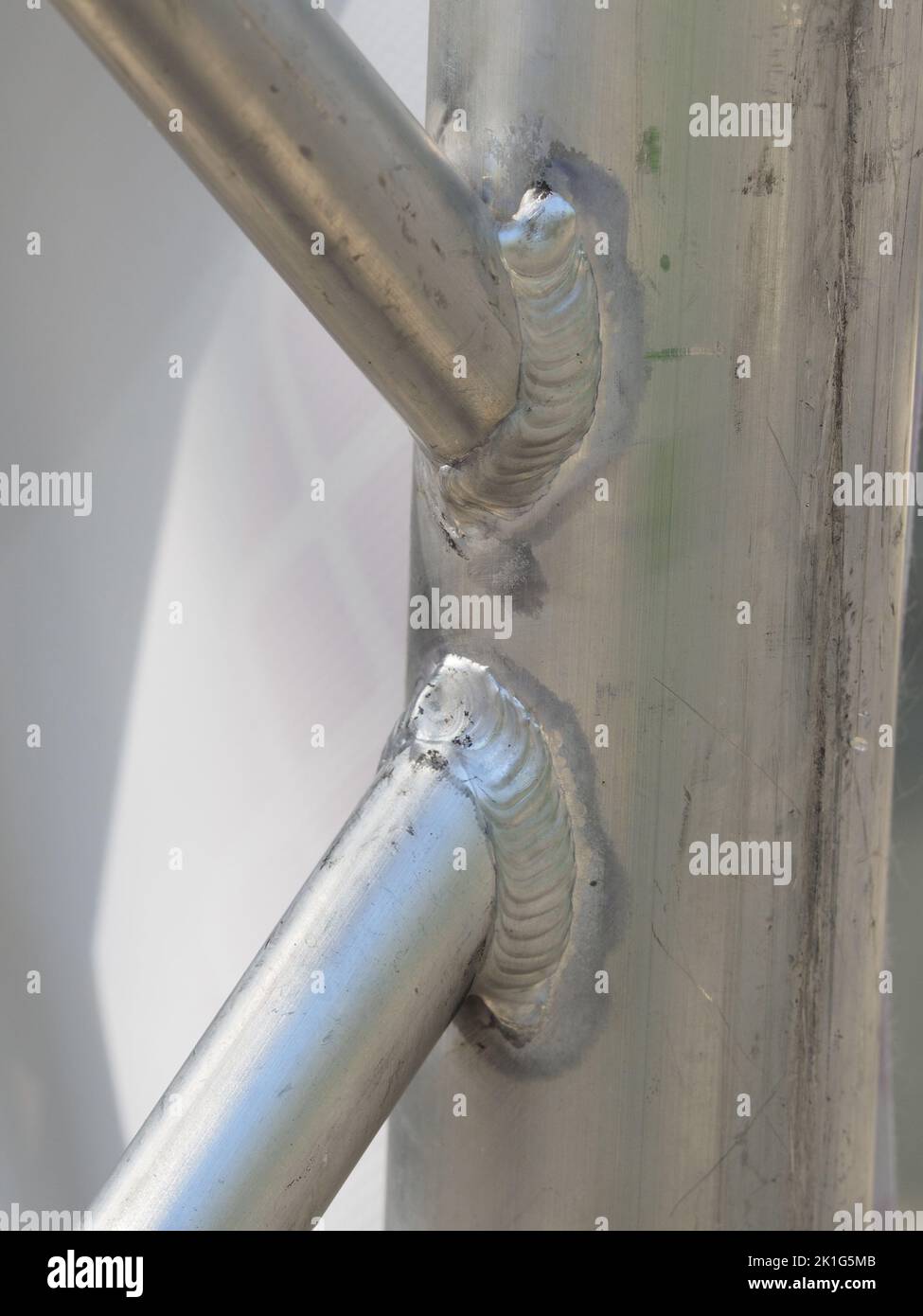 welded aluminium structure. Concept of engineering and architecture ...