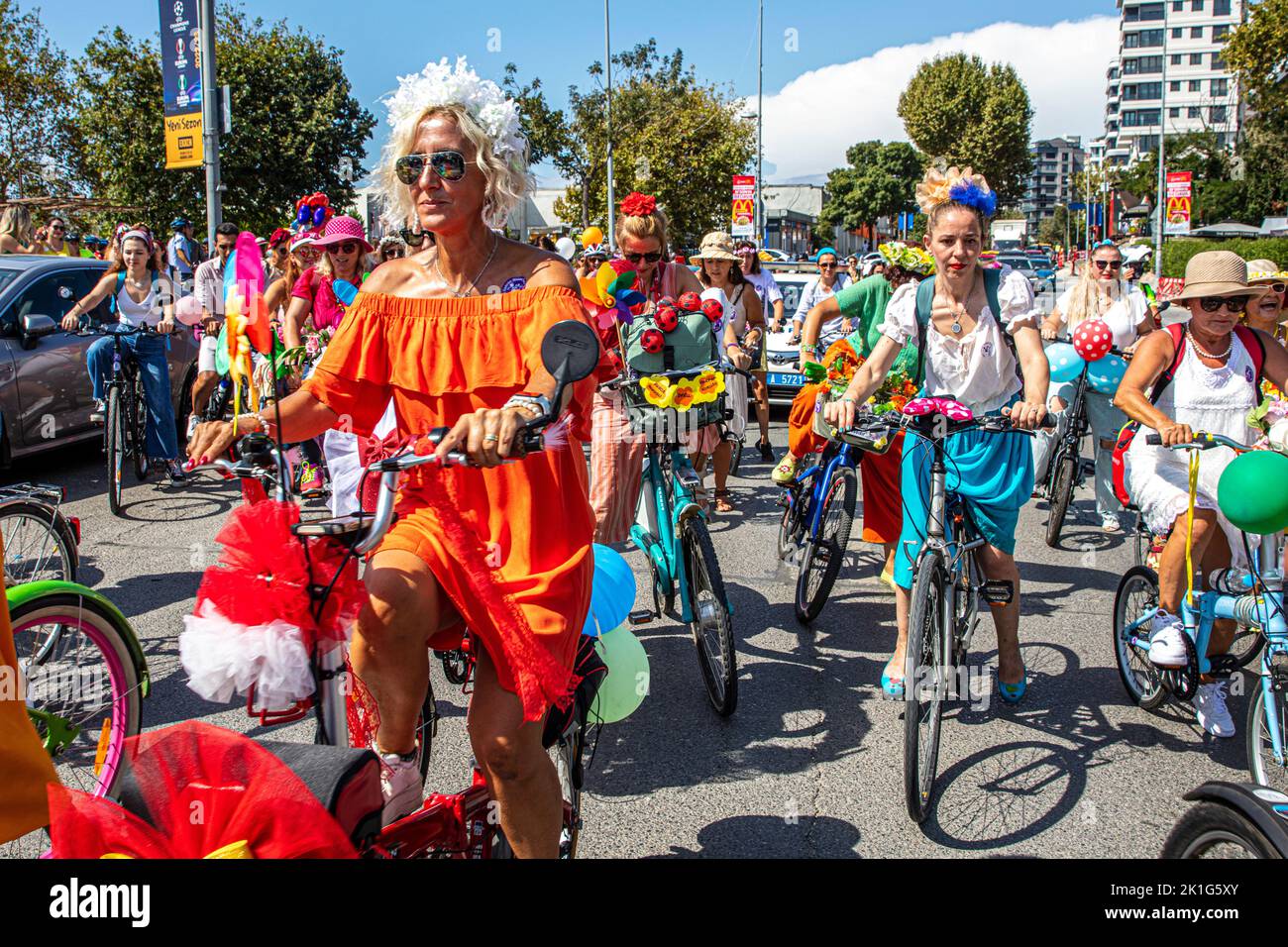 Istanbul, Turkey - September 18, 2022: Fancy women bike tour. Istanbul ...