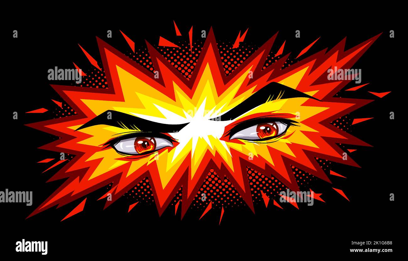 Furious look of a man in manga and anime style Stock Vector Image & Art ...