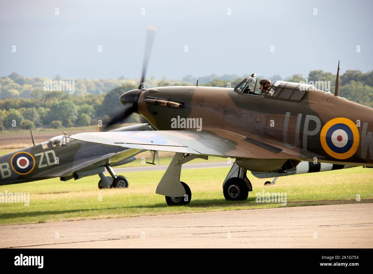 Supermarine Spitfires and Hurricanes taking off to form the big wing ...