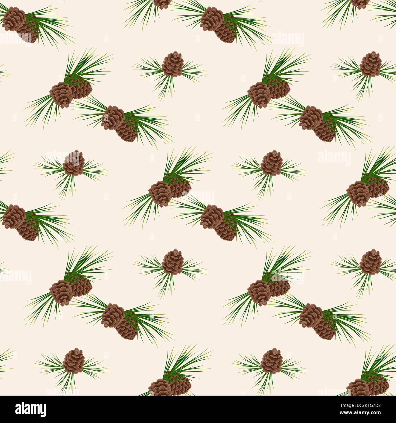 Christmas seamless pattern with fir and pine branches, long coniferous ...