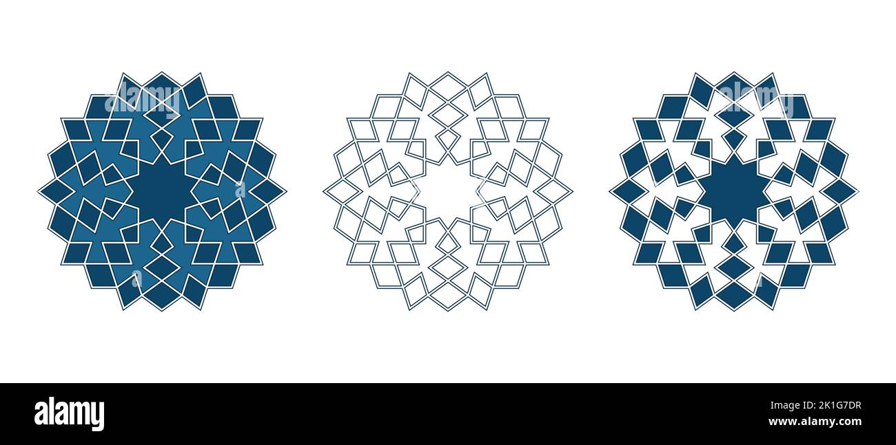 Persian geometric mosaic rosettes for Ramadan card Stock Vector Image ...