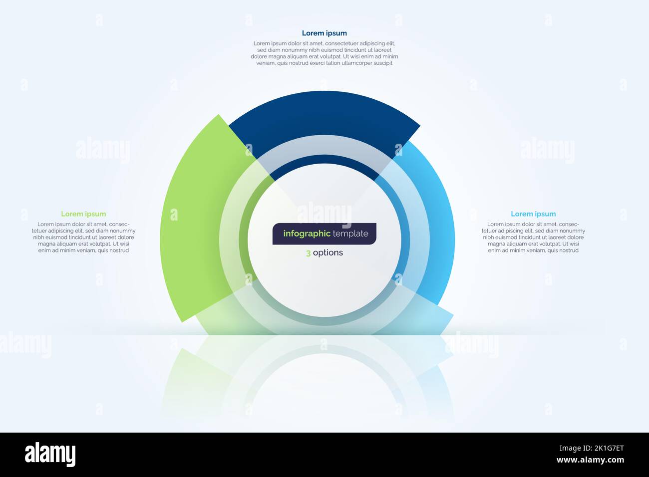 Three option circle infographic design template. Vector illustration ...