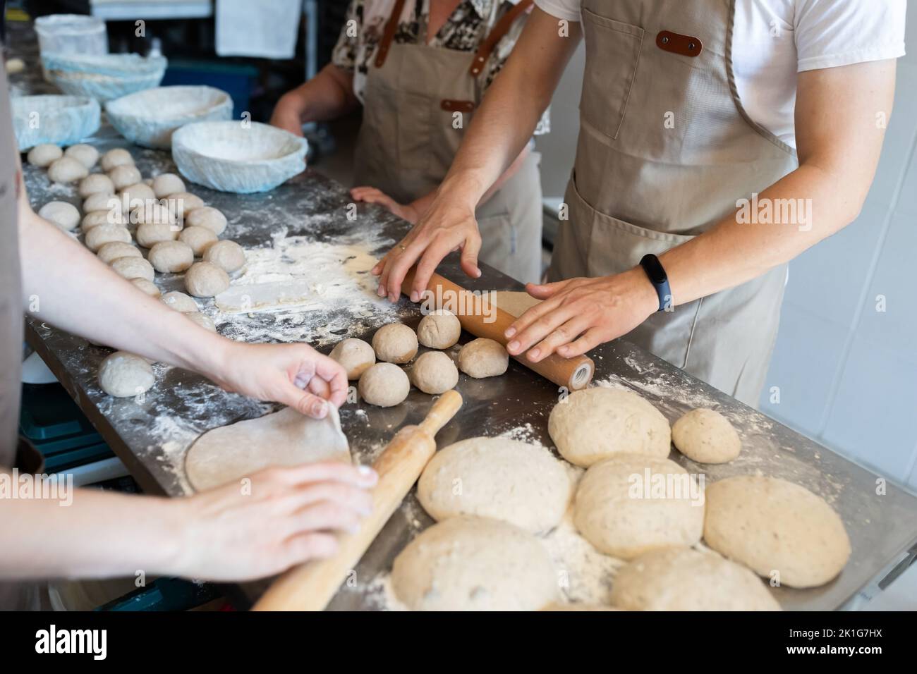 The process of learning how to produce artisan bread in a small bakery ...