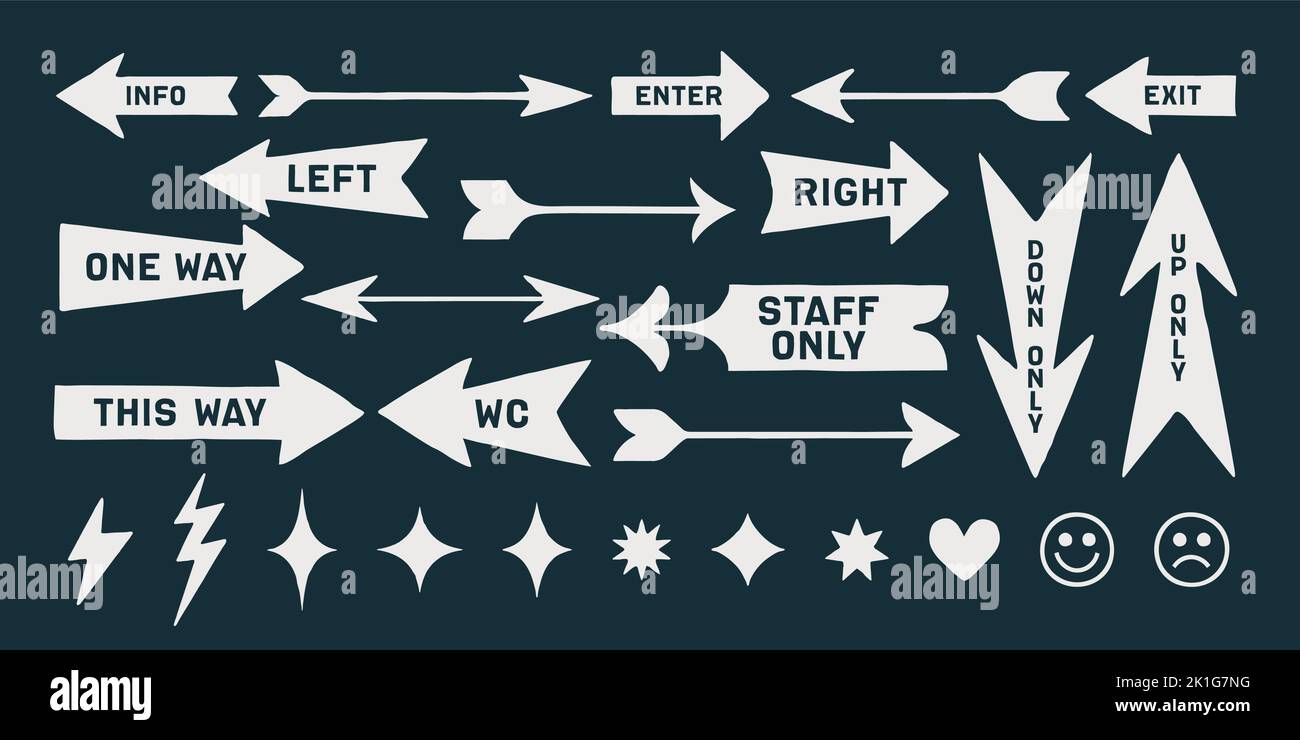 Arrow set icons. Collection vintage sign, symbols and graphic elements ...