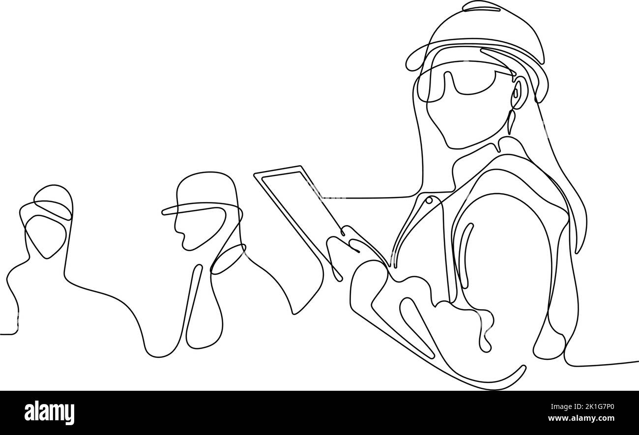 construction manager and engineer working on building site. Vector ...