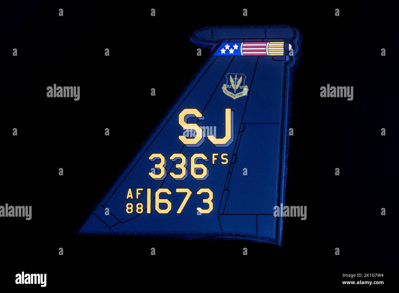 336th Fighter Squadron F-15E Strike Eagle PVC Tail Patch Stock Photo ...