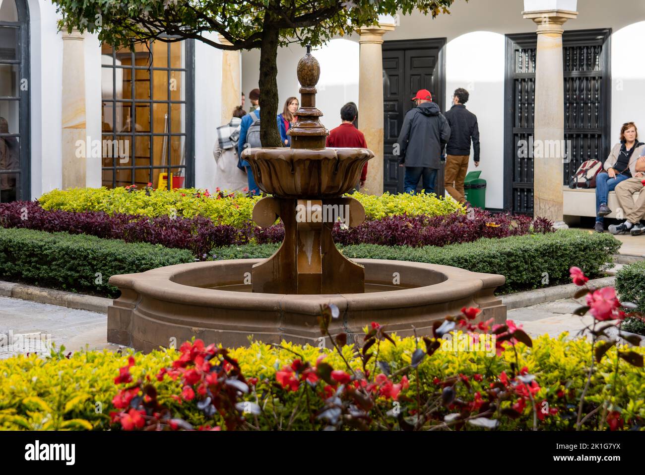 Inner Courtyard and Fountain in Bogota, Colombia Stock Photo - Alamy