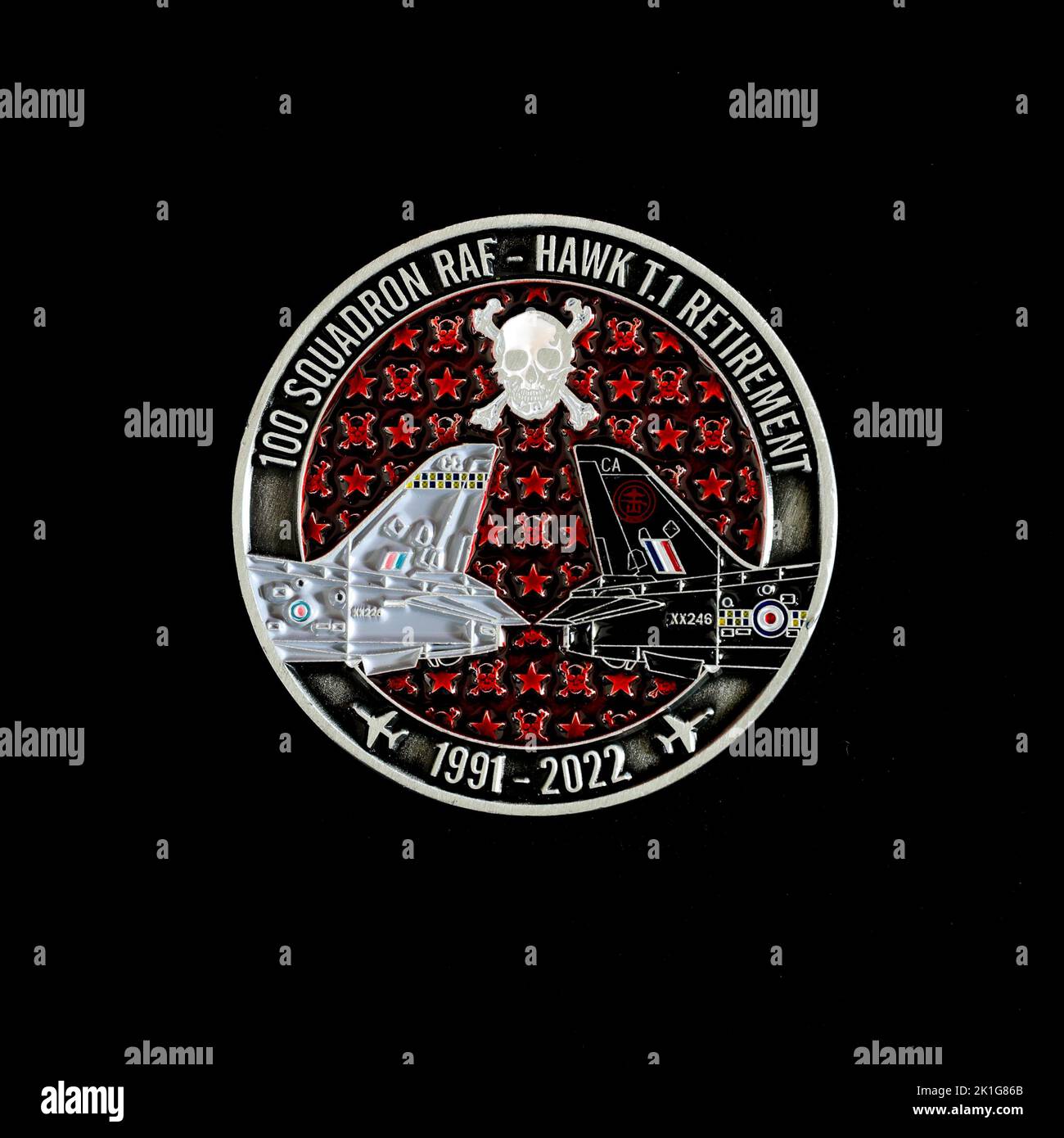 100 Squadron Royal Air Force Hawk T.1bRetirement Coin Stock Photo - Alamy