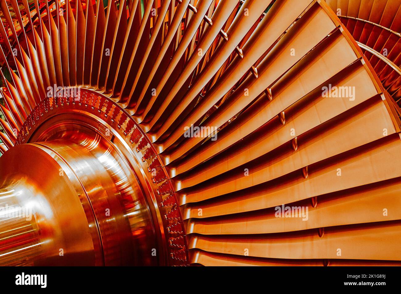 Rotor of modern steam turbine in plant workshop closeup Stock Photo - Alamy