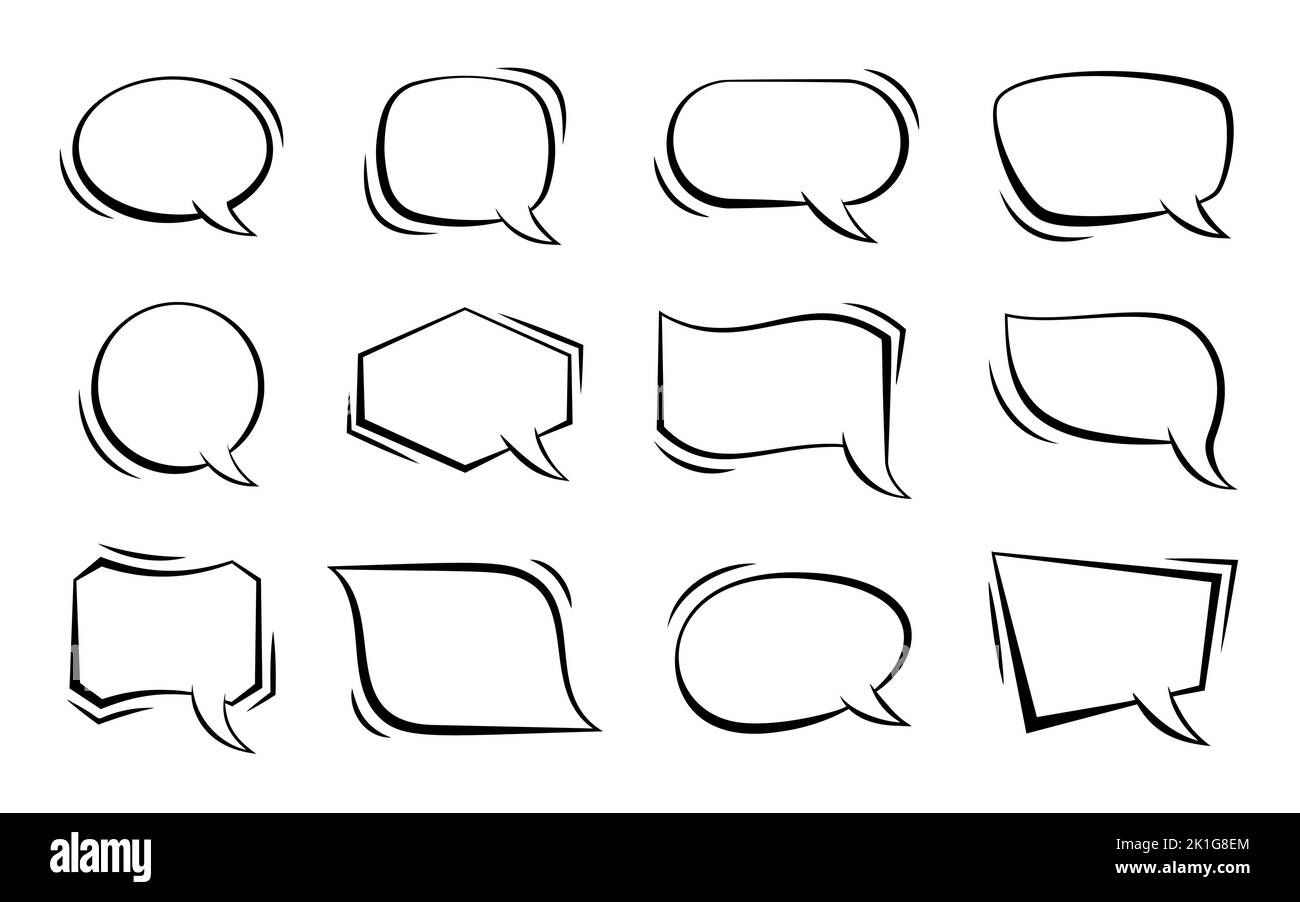 Pop art speech bubble set. Cartoon boom burst wow effect empty frame ...