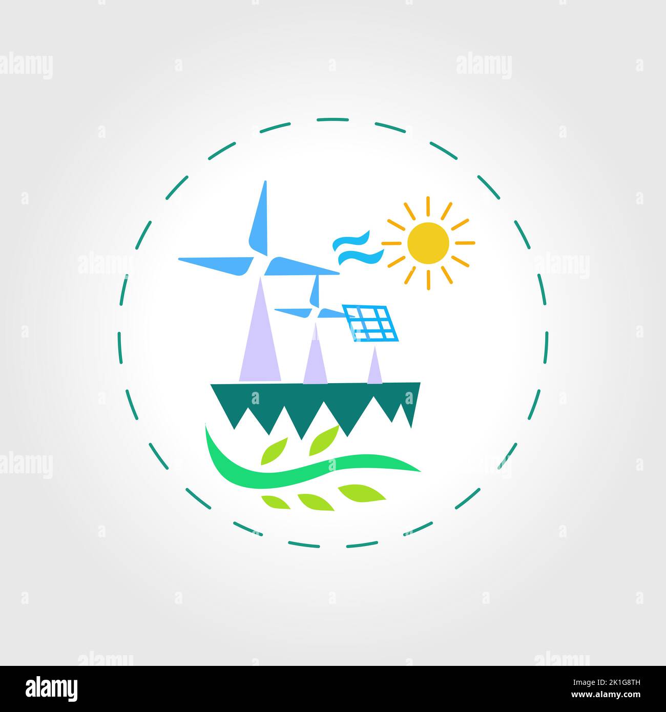 Wind energy vector illustration. Green alternative power in vector ...