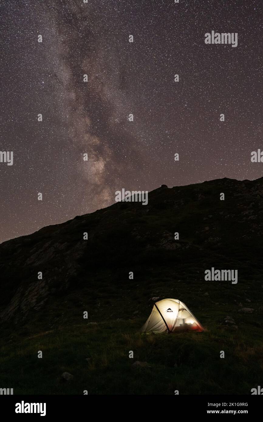 Tent on a hill hi-res stock photography and images - Alamy