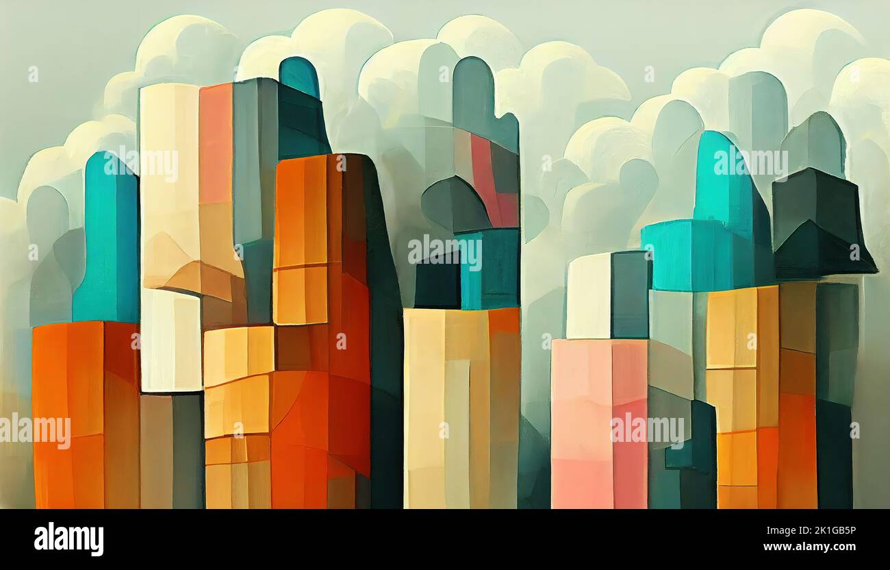 Digital illustration based on render by neural network Stock Photo - Alamy