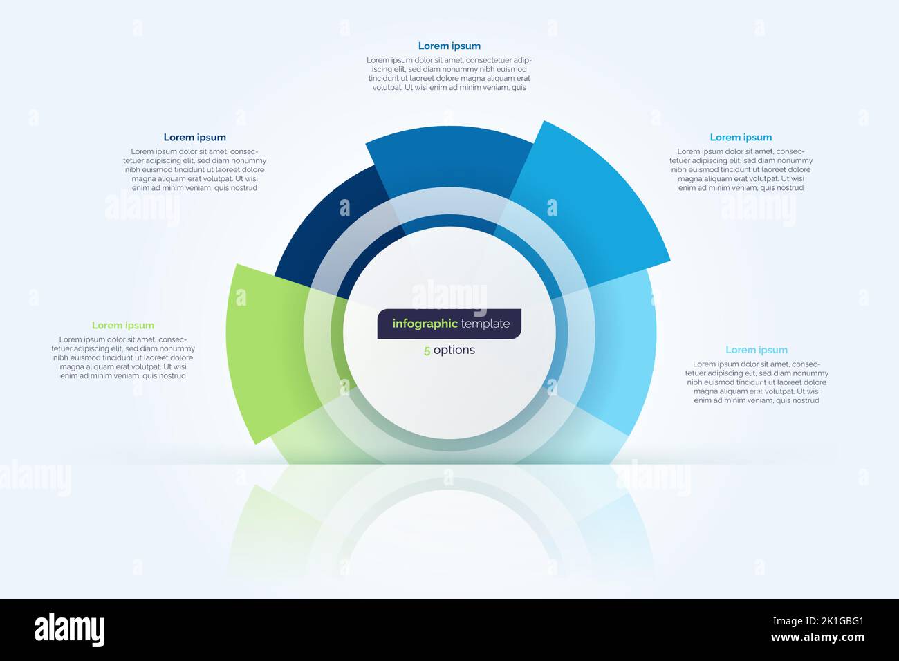Five option circle infographic design template. Vector illustration ...